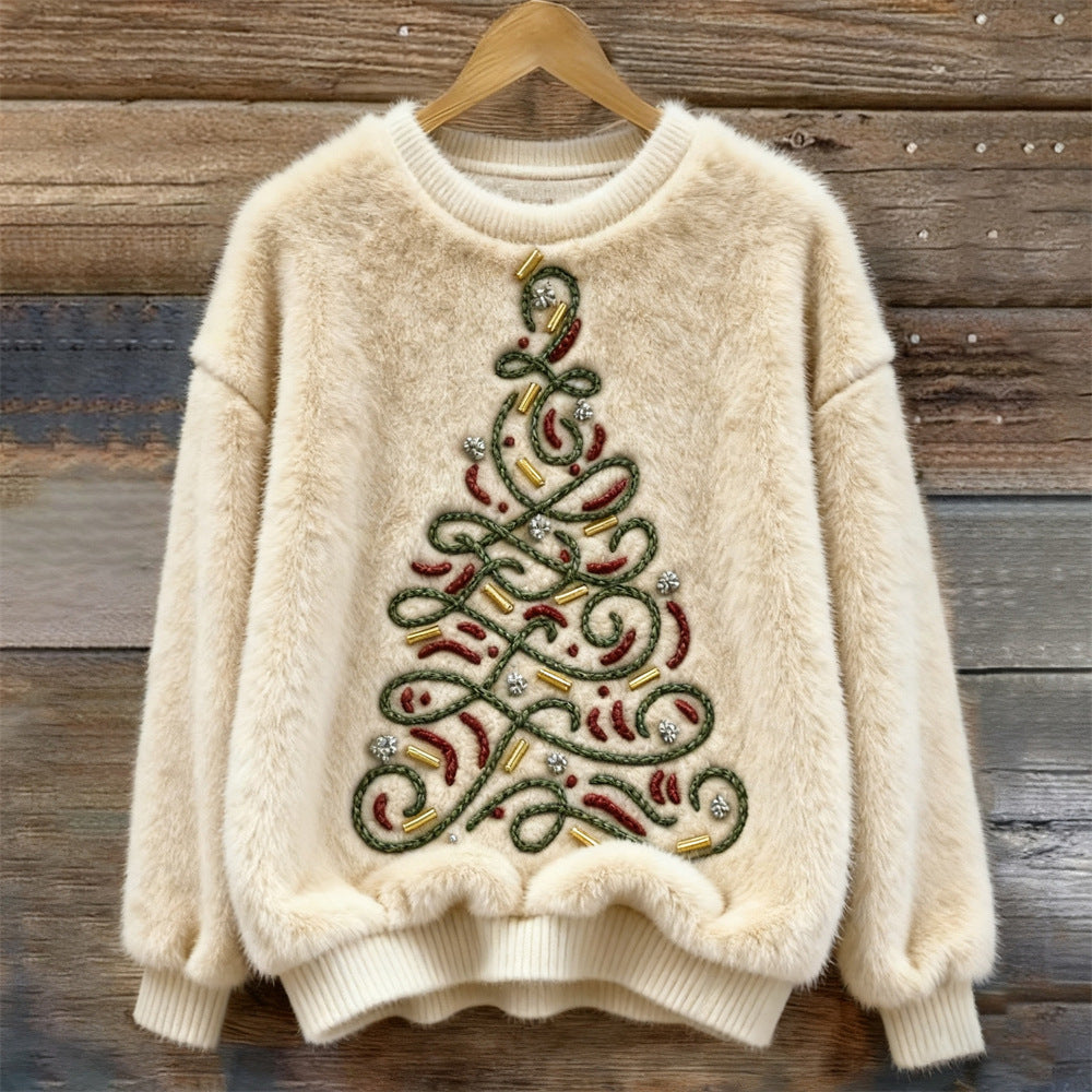 Yila™ | Fluffy Christmas Tree Sweater